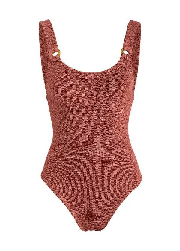 Hunza G Domino Crinkle Swimsuit - Rose