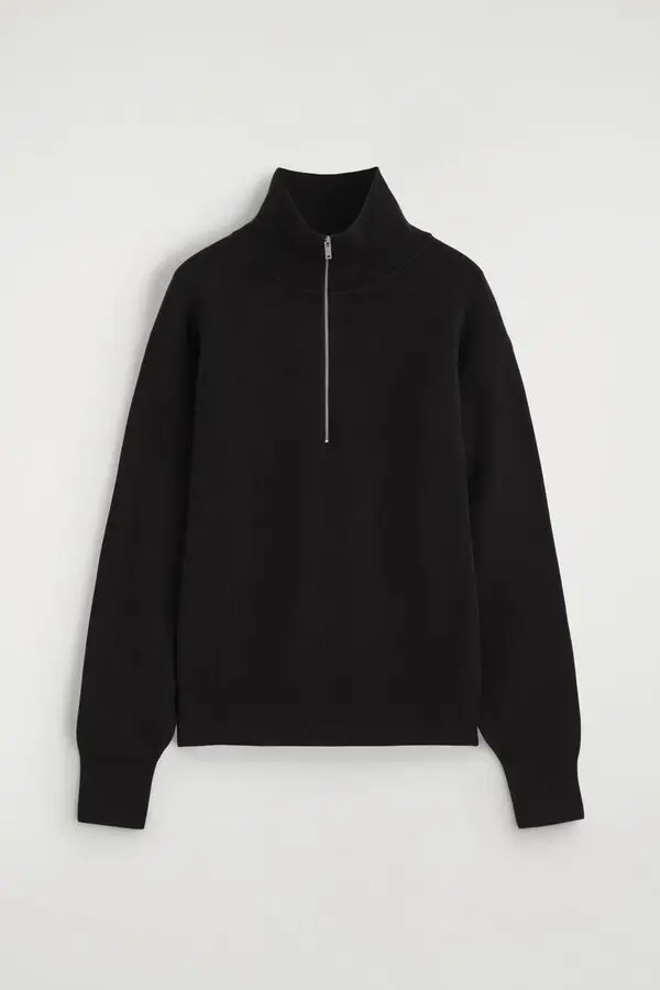 Cos Mock-neck Half-zip Knitted Sweater