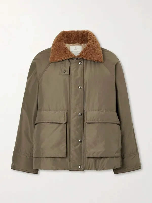 Brunello Cucinelli Shearling-trimmed Padded Cotton-blend Down Jacket