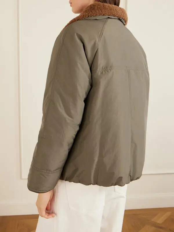 Brunello Cucinelli Shearling-trimmed Padded Cotton-blend Down Jacket