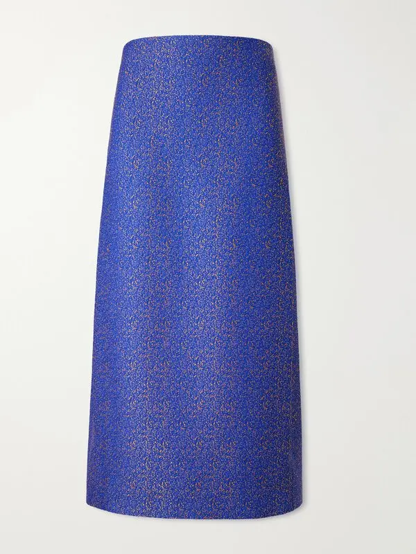 JIL SANDER Draped Jacquard Midi Skirt
