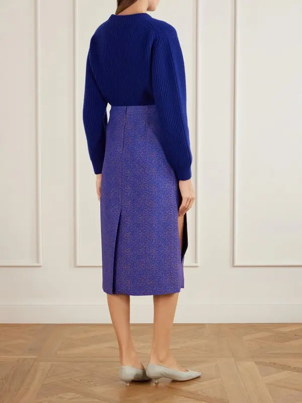 JIL SANDER Draped Jacquard Midi Skirt