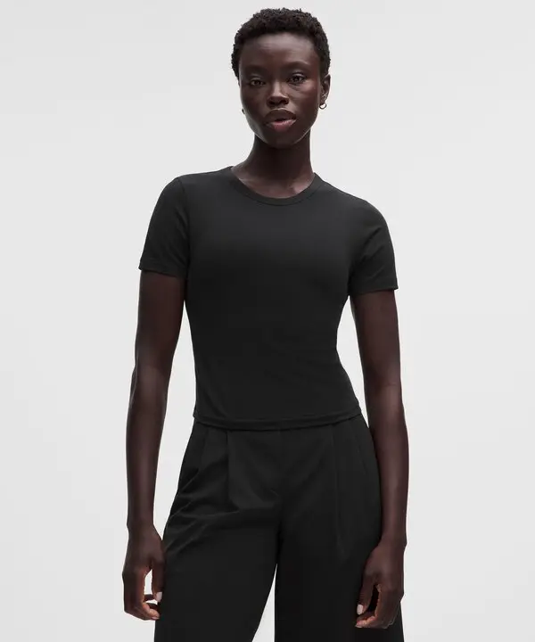 Lululemon Little Jersey Tee Crewneck, Short Sleeve, Slim Fit - Black