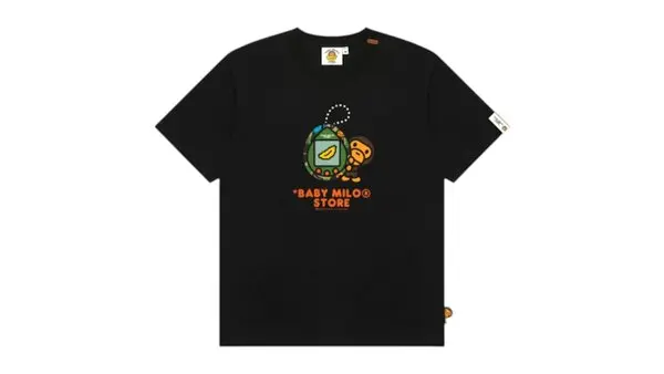 A BATHING APE Baby Milo Tamagotchi Regular Tee Shirt - Black