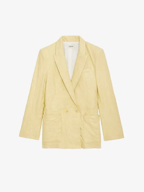 Zadig&Voltaire Visko Crinkled Leather Blazer - Shea