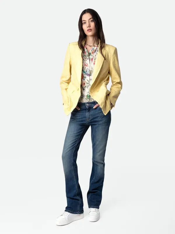 Zadig&Voltaire Visko Crinkled Leather Blazer - Shea
