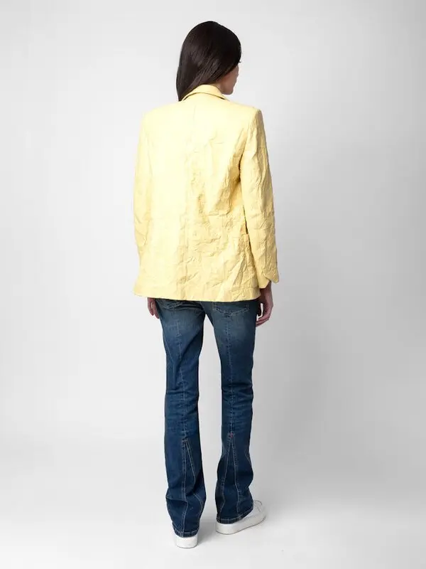 Zadig&Voltaire Visko Crinkled Leather Blazer - Shea