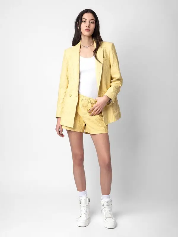 Zadig&Voltaire Visko Crinkled Leather Blazer - Shea