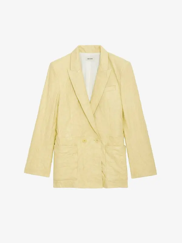 Zadig&Voltaire Visko Crinkled Leather Blazer - Shea