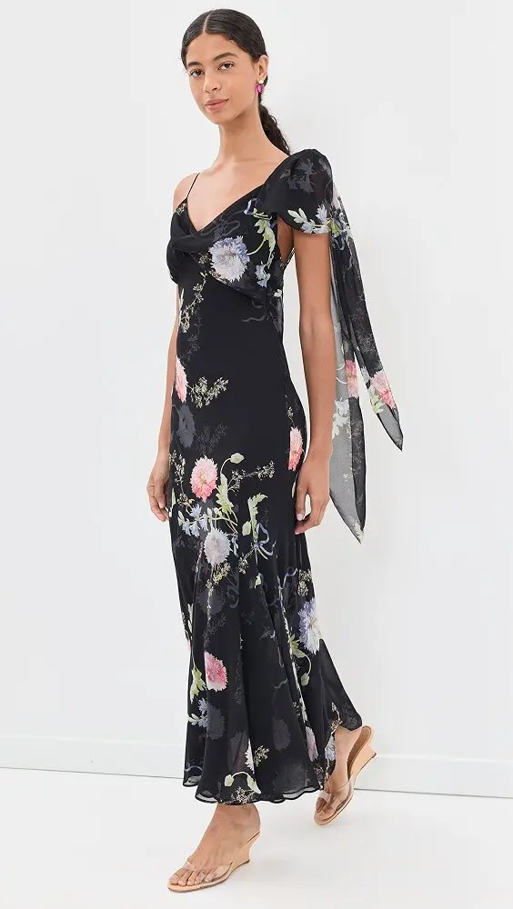 SELF-PORTRAIT Floral Georgette Maxi Dress