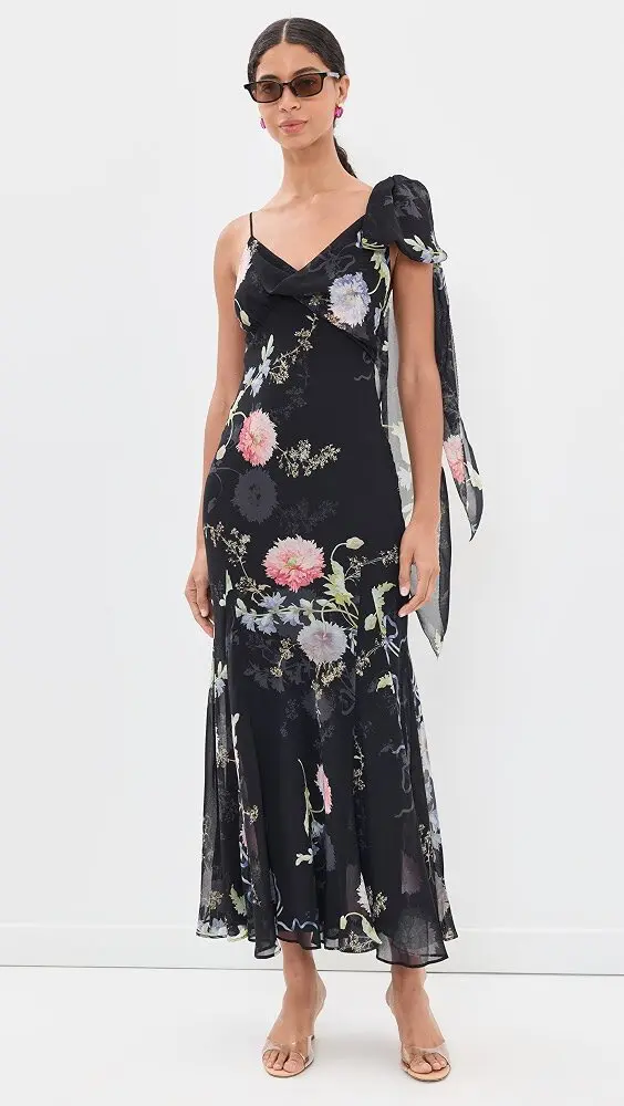 SELF-PORTRAIT Floral Georgette Maxi Dress