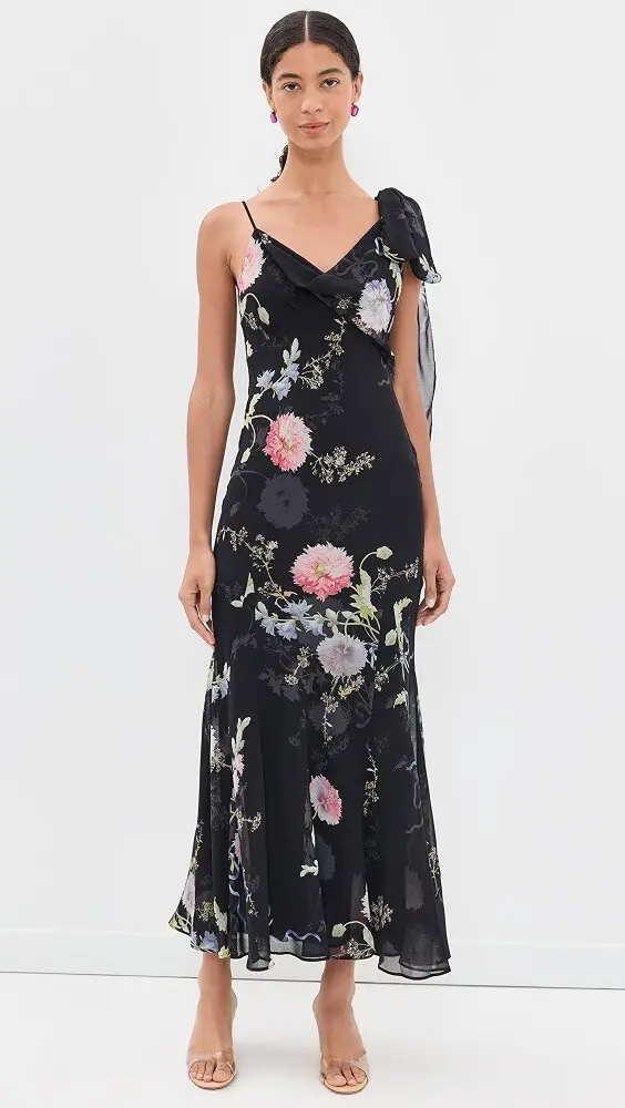 SELF-PORTRAIT Floral Georgette Maxi Dress