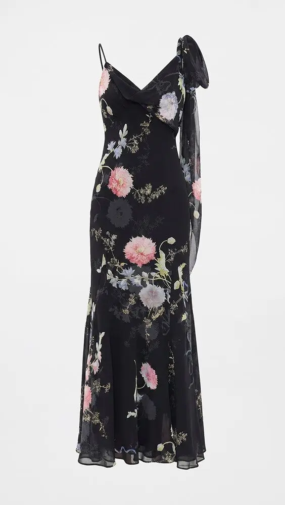 SELF-PORTRAIT Floral Georgette Maxi Dress