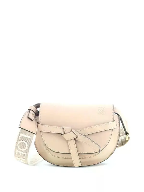 Loewe Gate Dual Leather Mini Crossbody Bag - Neutrals