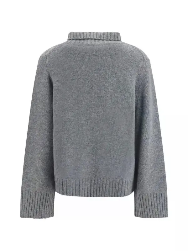ALLUDE High-neck Ribbed-cuff Sweater
