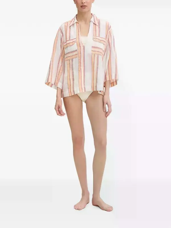 Melissa Odabash Billi Striped Pocket-detail Top