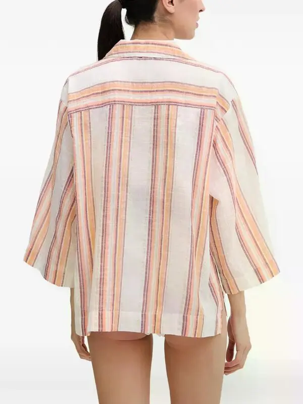Melissa Odabash Billi Striped Pocket-detail Top