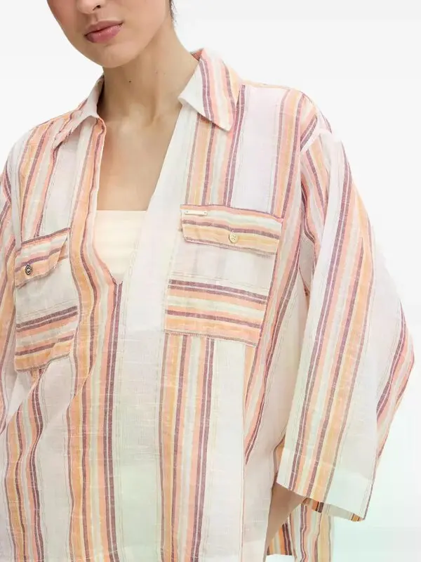 Melissa Odabash Billi Striped Pocket-detail Top