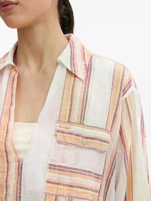 Melissa Odabash Billi Striped Pocket-detail Top