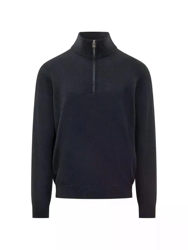 Malo Sergio Quarter-zip Cashmere Sweater - Blue