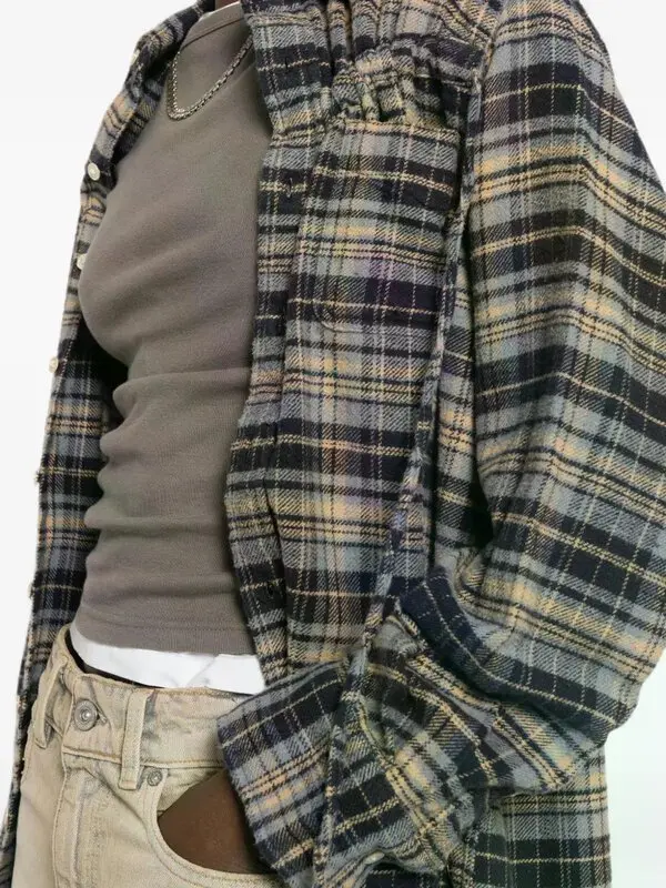 R13 Plaid-pattern Oversized Shirt