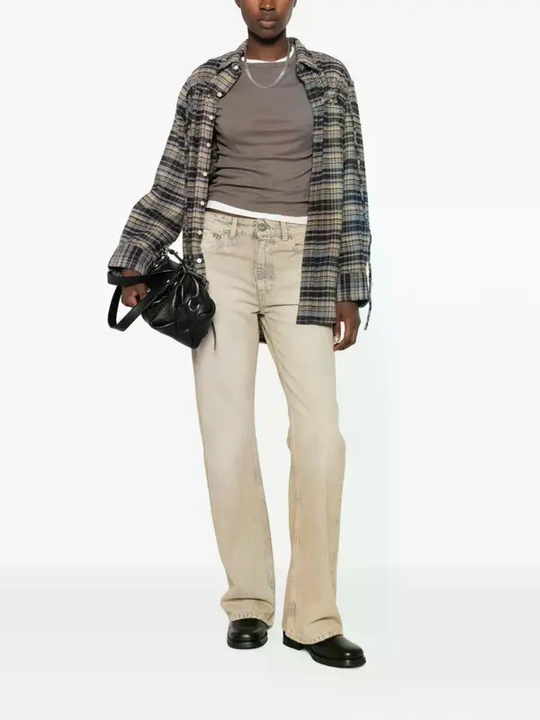 R13 Plaid Pattern Oversized Shirt - Blue