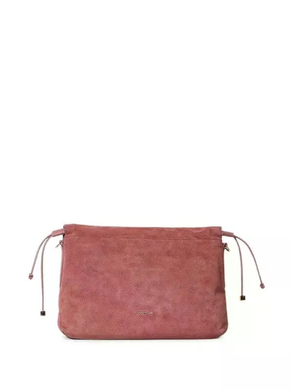 COCCINELLE Small Lidia Logo-embossed Suede Clutch Bag