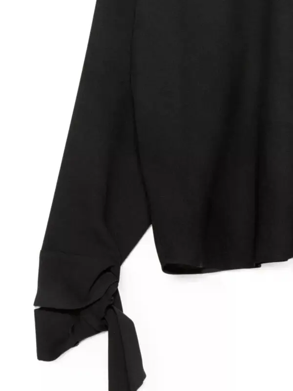 Emporio Armani Tie-cuff High-neck Blouse