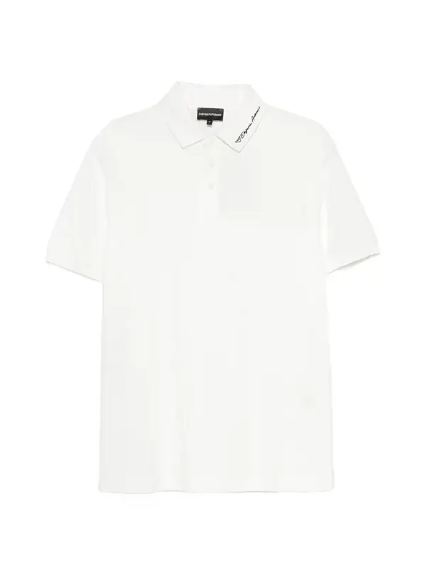 Emporio Armani Logo-embroidered Polo Shirt - White