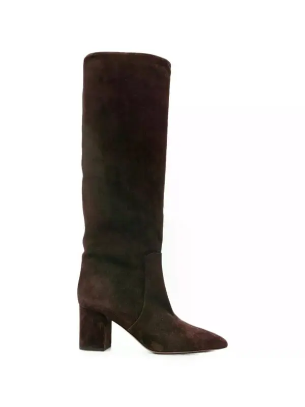 Paris Texas Anja Pointed-toe Block Heel Boots - Brown