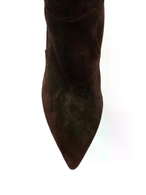 Paris Texas Anja Pointed-toe Block Heel Boots - Brown