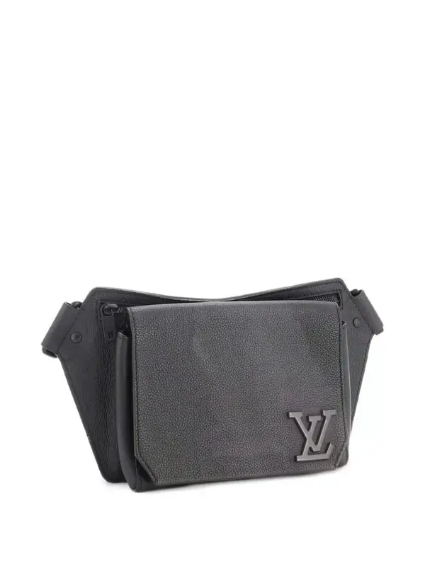 LOUIS VUITTON Aerogram Takeoff Sling Bag Leather Belt Bag - Black