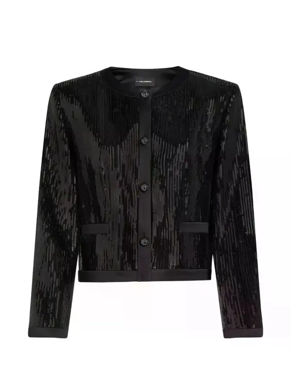 Karl Lagerfeld Sequin Embellished Jacket - Black