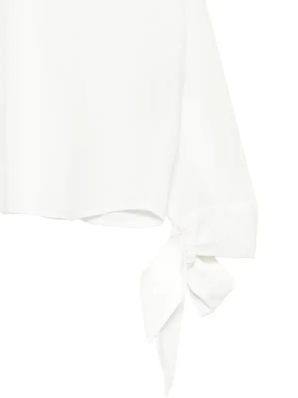 Emporio Armani Bow-cuff High-neck Blouse