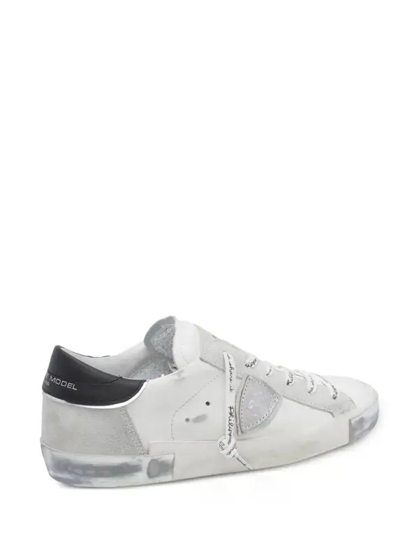 Philippe Model Prsx Logo Patch Leather Sneakers