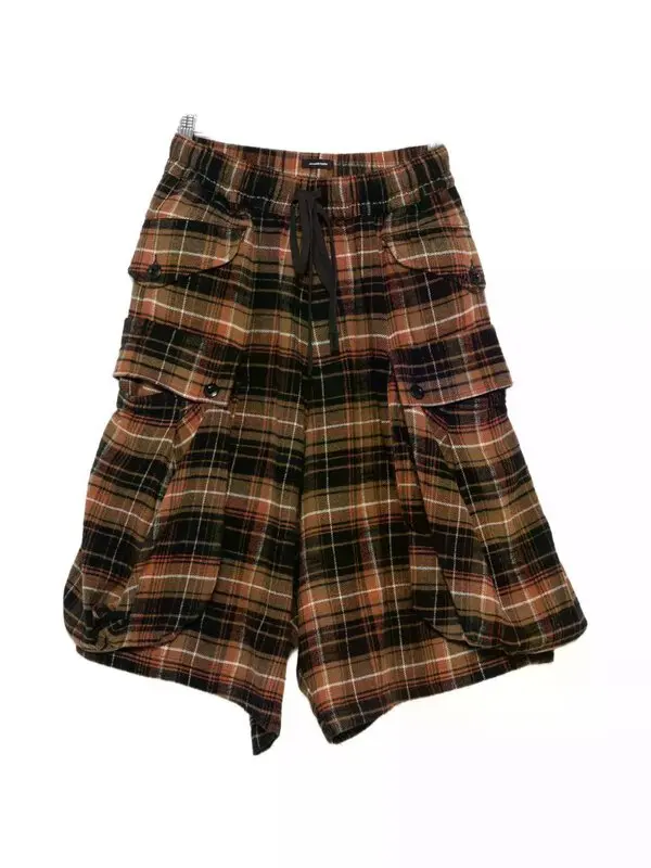 R13 Check-pattern Cargo Shorts