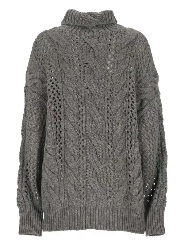 Sportmax Cable Knit Roll-neck Sweater