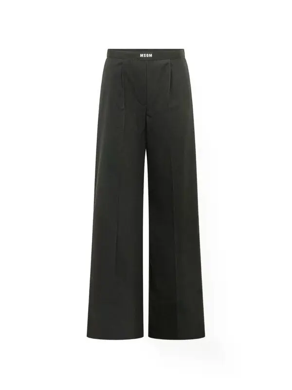 MSGM Logo Print Wide-leg Trousers