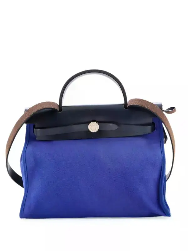 Hermès Herbag Zip Leather And Toile 31 Shoulder Bag
