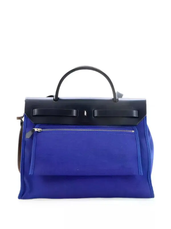 Hermès Herbag Zip Leather And Toile 31 Shoulder Bag