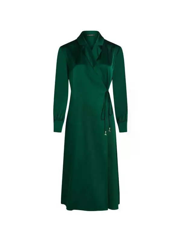 Karl Lagerfeld Satin-finish Wrap Dress