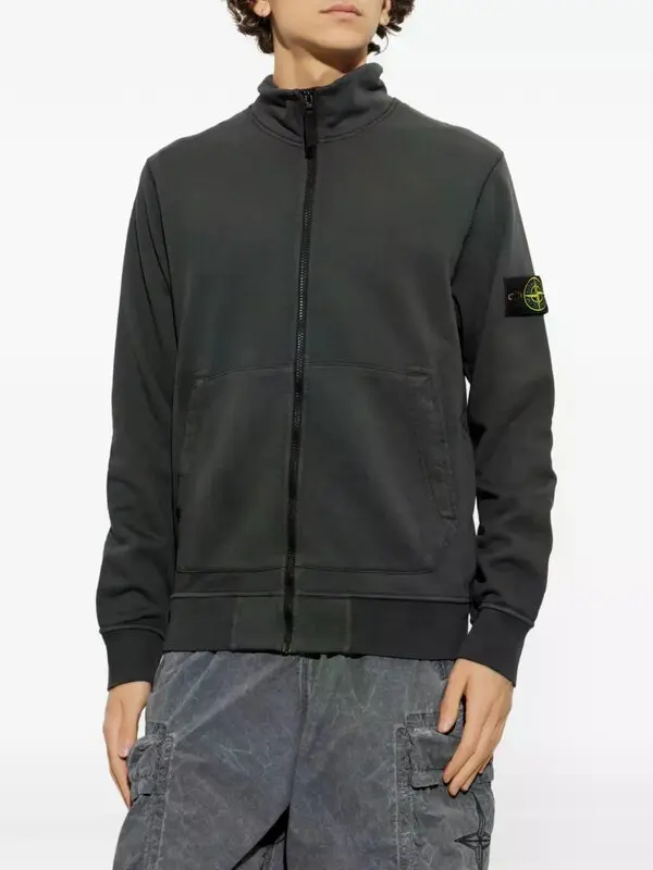 Stone Island Organic Cotton Fleece Zip-up Jacket