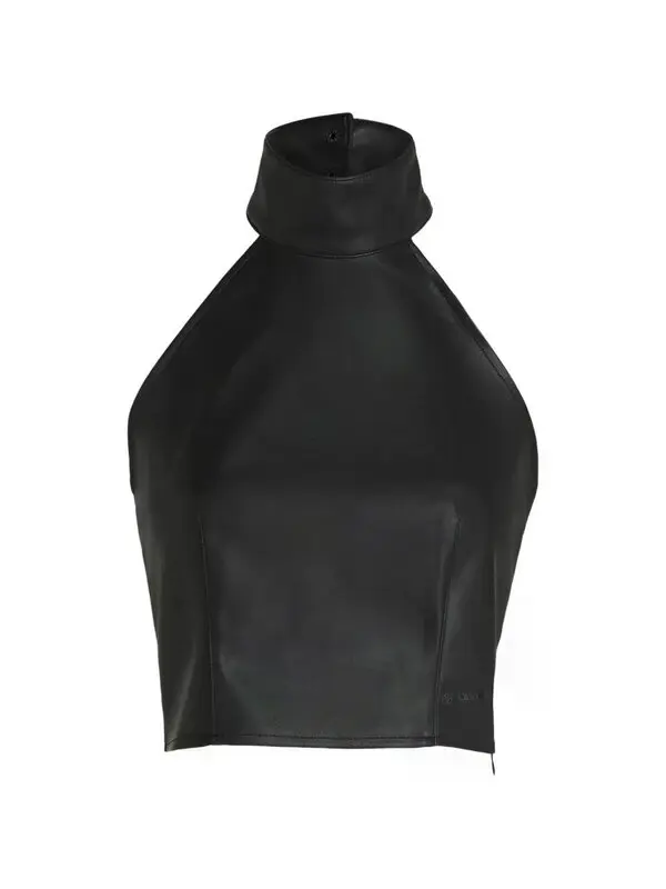 Karl Lagerfeld Halterneck Cropped Top - Black