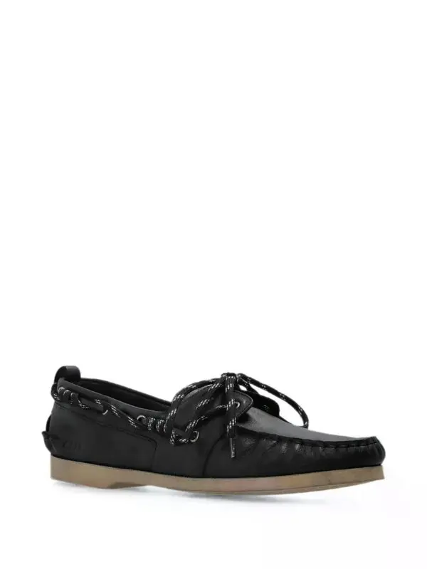 GOLDEN GOOSE Leather Boat Shoes - Black
