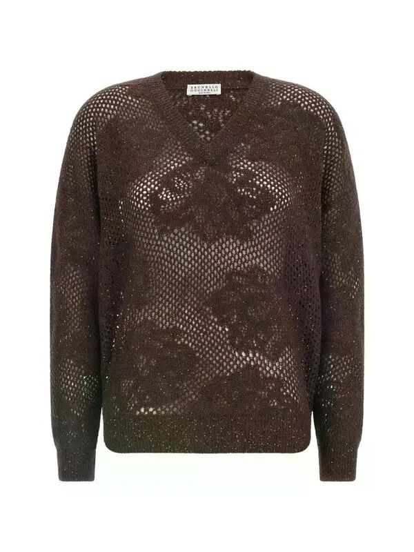Brunello Cucinelli Floral-lace Sweater
