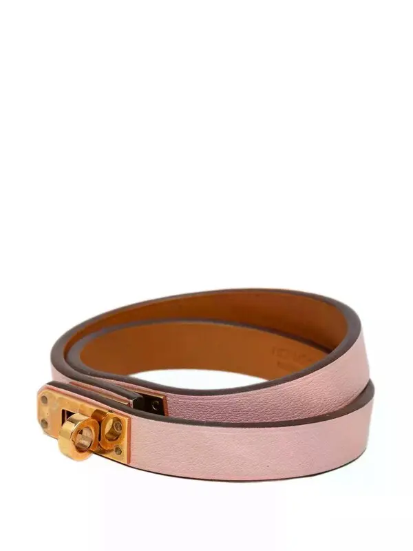 Hermès 2022 Swift Kelly Double Tour Bracelet Costume Bracelet - Pink