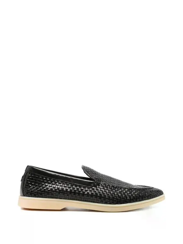 HENDERSON BARACCO Woven Leather Loafers - Black