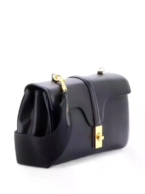 Celine Soft 16 Bag Smooth Calfskin Teen Shoulder Bag - Black