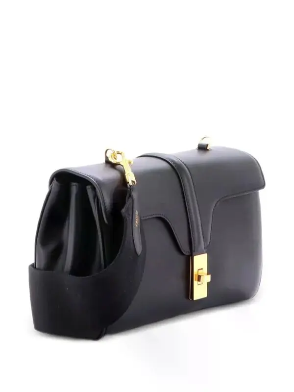 Celine Soft 16 Bag Smooth Calfskin Shoulder Bag - Black