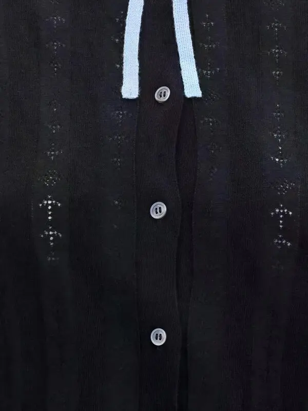 Marni Bow-detail Textured-knit Cardigan